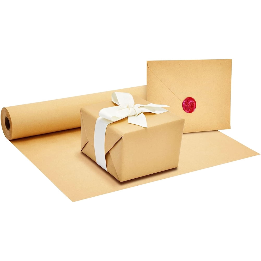 Wrapping Paper, Kraft Paper Roll for Gift Wrapping, Moving, Packing ...