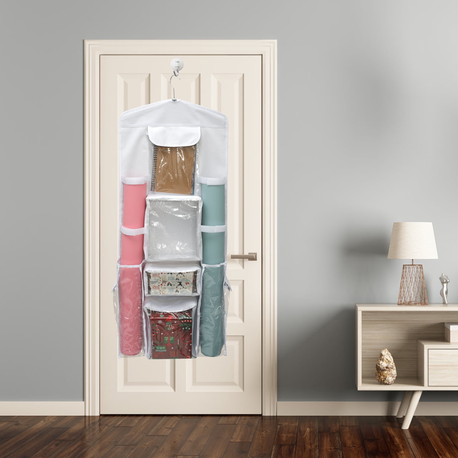 Wrapping Paper Organizer for Bedroom Closet Over the Door Hanging Gift ...