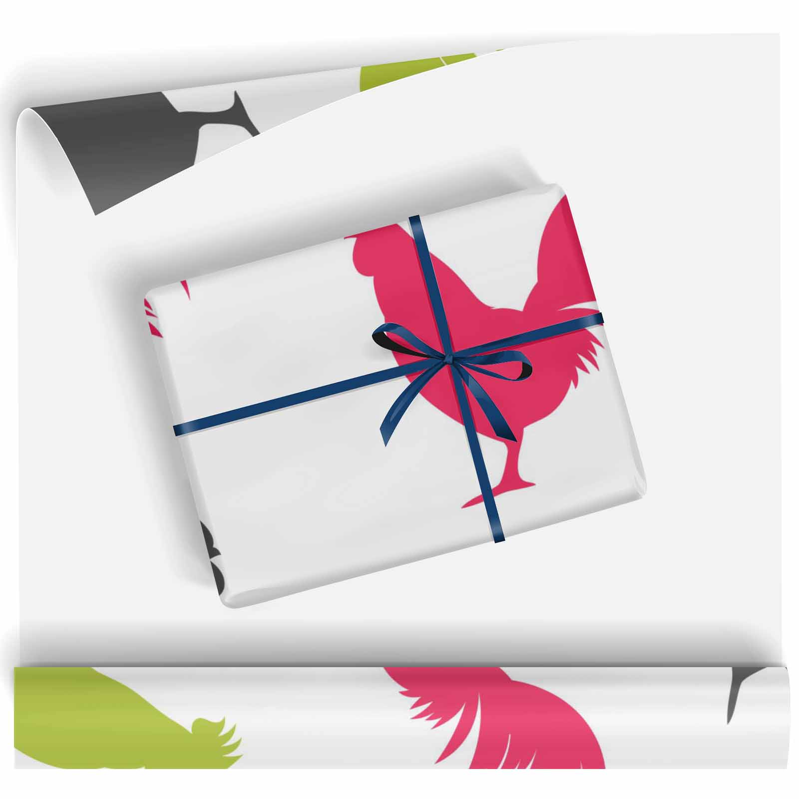 Wrapping Paper Roll Background With Roosters Folded Wrapping Paper ...
