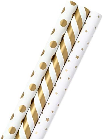 Wrapping Paper Rolls for Weddings, Bridal Showers, Birthdays - Gold and ...