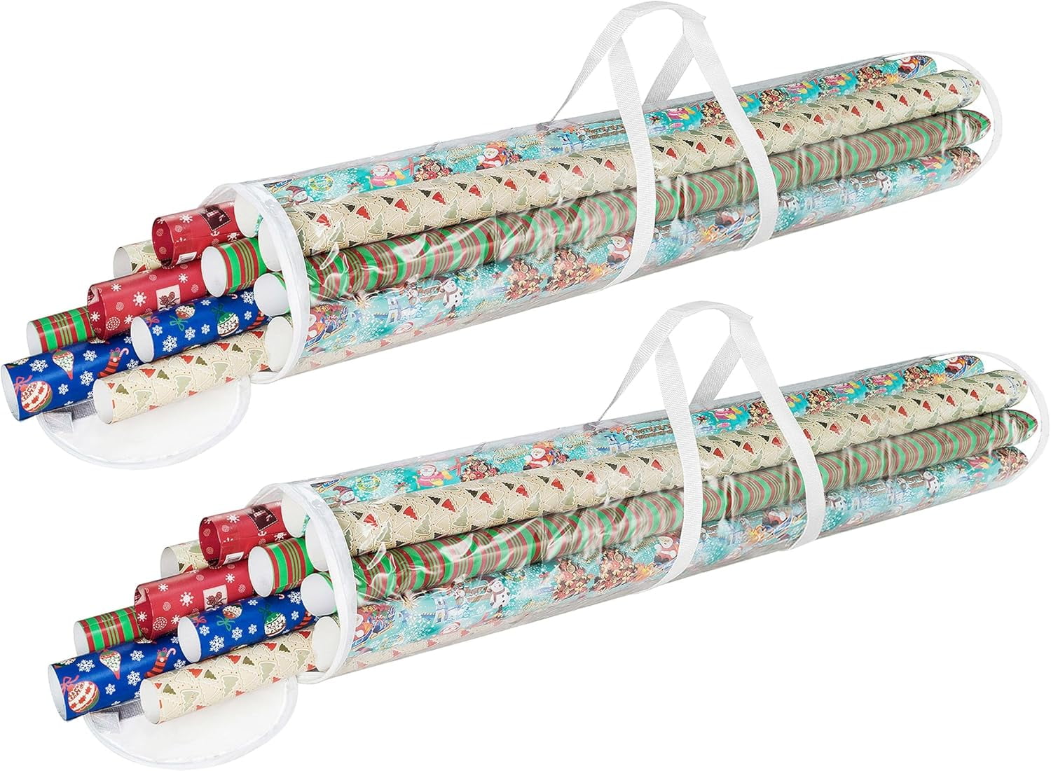 Wrapping Paper Storage - Set of 2 Organizers for 50 Rolls of Gift Wrap ...