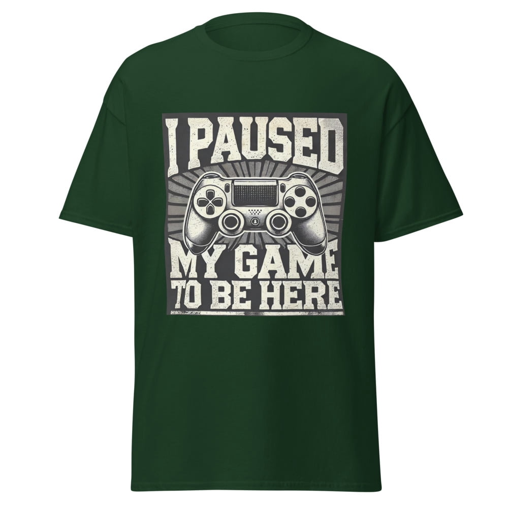 Wraptap Graphic Tees for Men and Women – Paused My Game Funny Gamer Tee ...