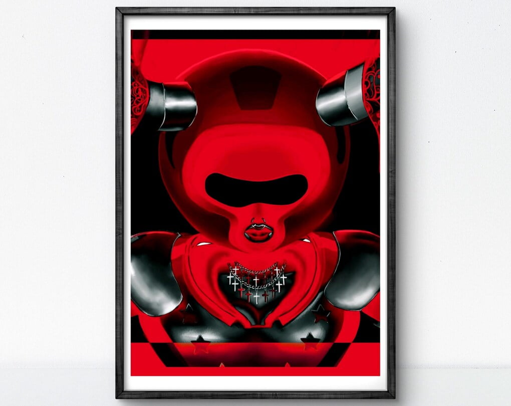 Wrath Poster, Rage Sin Wall Art, Seven Sins Decor, Red Fury Portrait ...