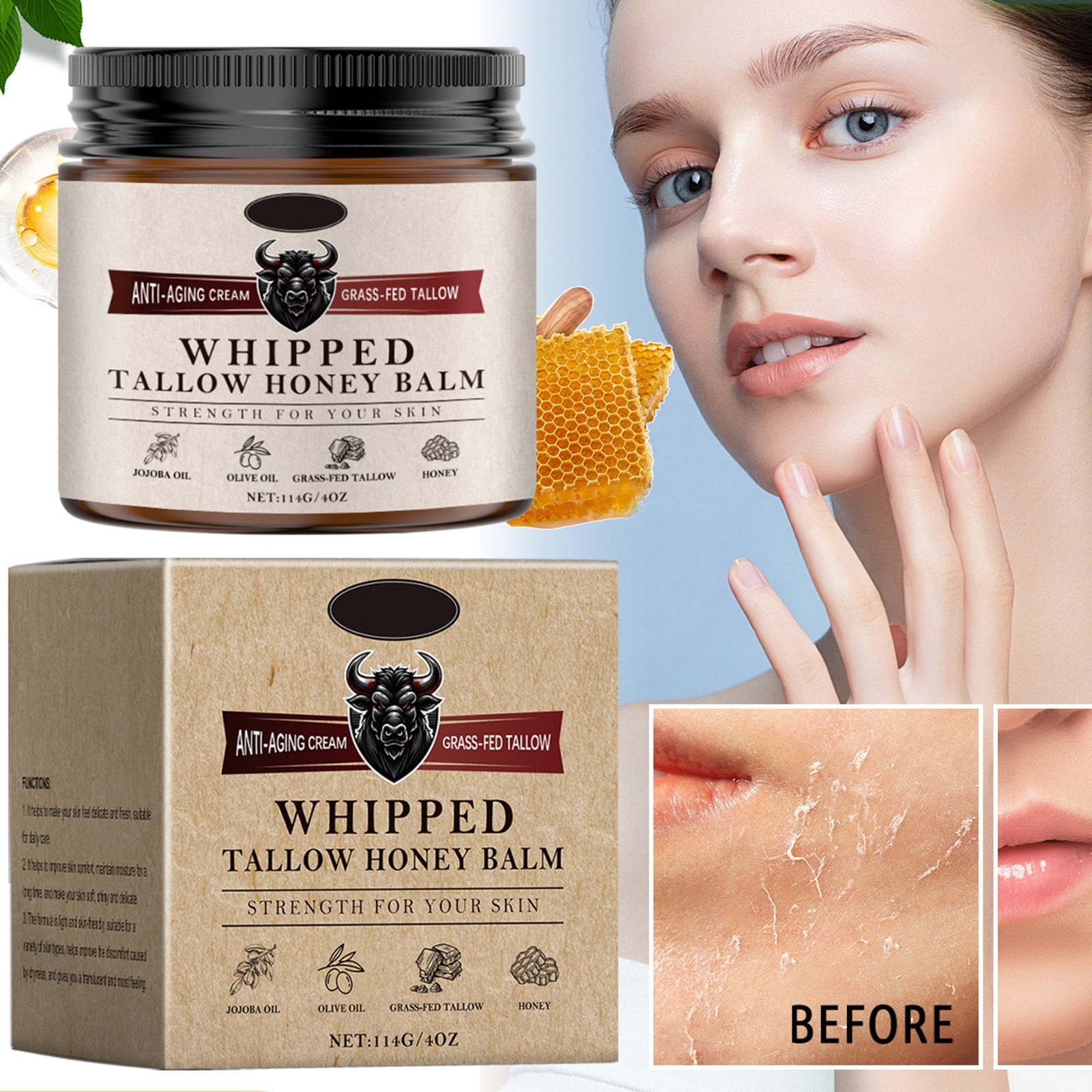 Wrath & Remedy Handmade Whipped Organic Beef Tallow for Skin – 4 OZ ...