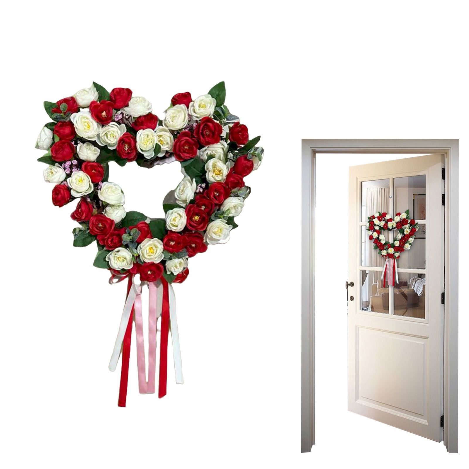 Wreath,15 Inch Love Garland Flower Garland Door Decoration Door Hanging ...