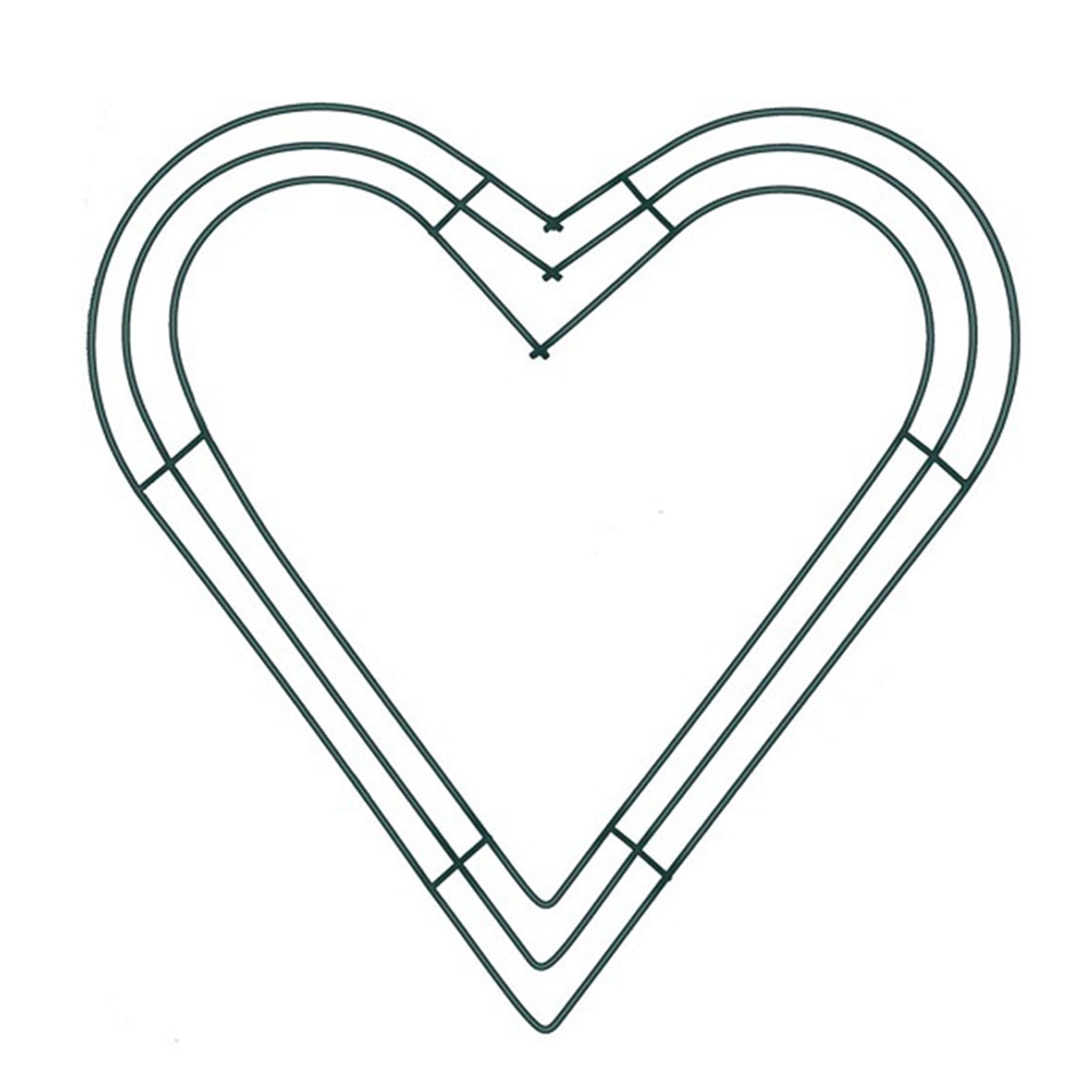 Wreath Frame Solid Wall Hanging Metal Heart Shaped Wire Wreath Form for ...