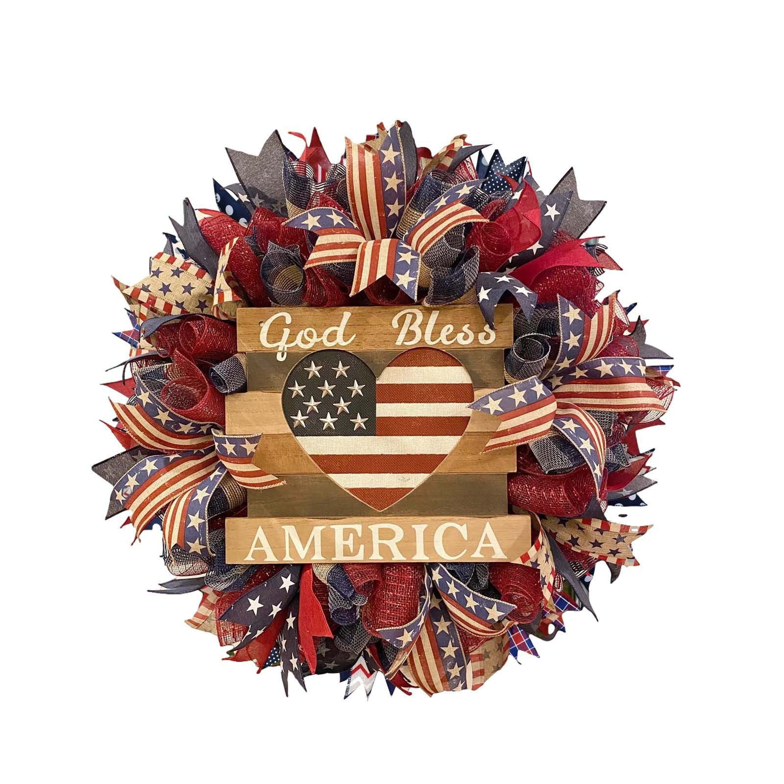 Wreath - Home Brand - 4Th Of July Independence Day Wreath Decorations ...