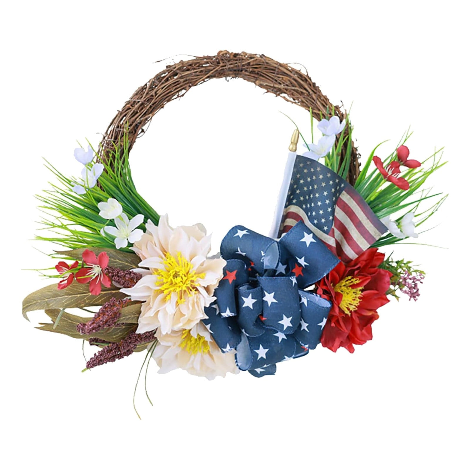 Wreath - Home Brand - Patriotic Wreath For Front Door Red White And ...