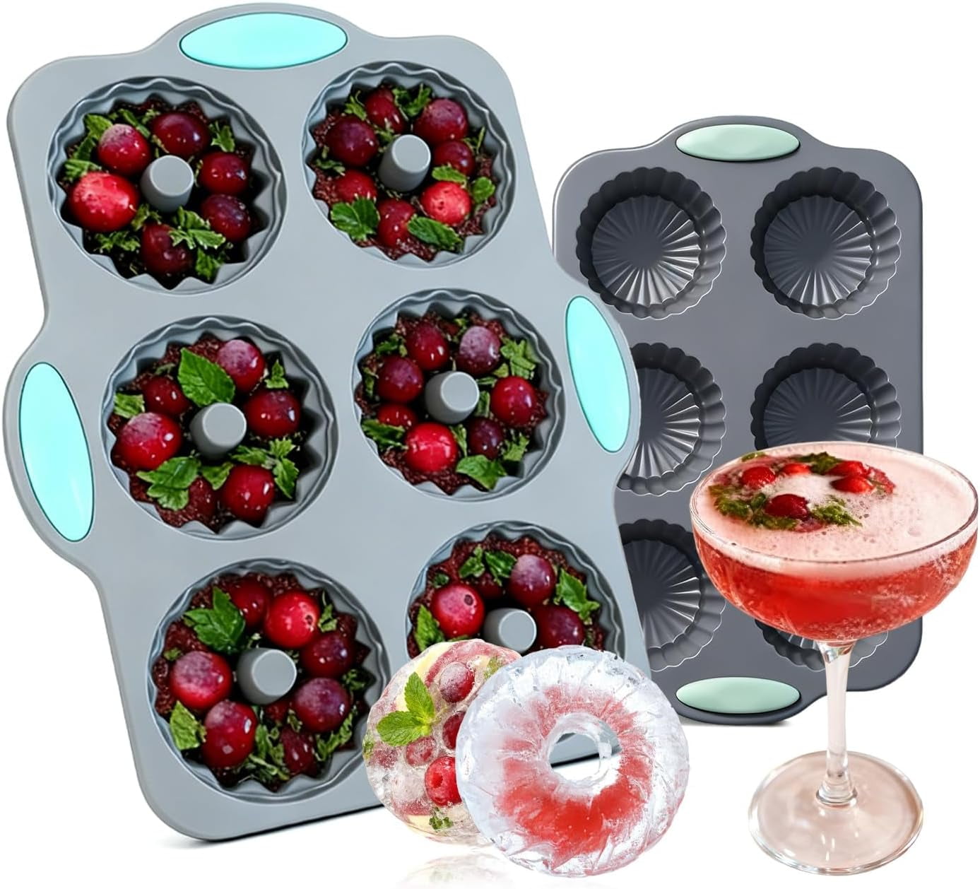 Wreath Ice Mold, 2026 New Silicone Christmas Wreath Ice Cube Tray and ...