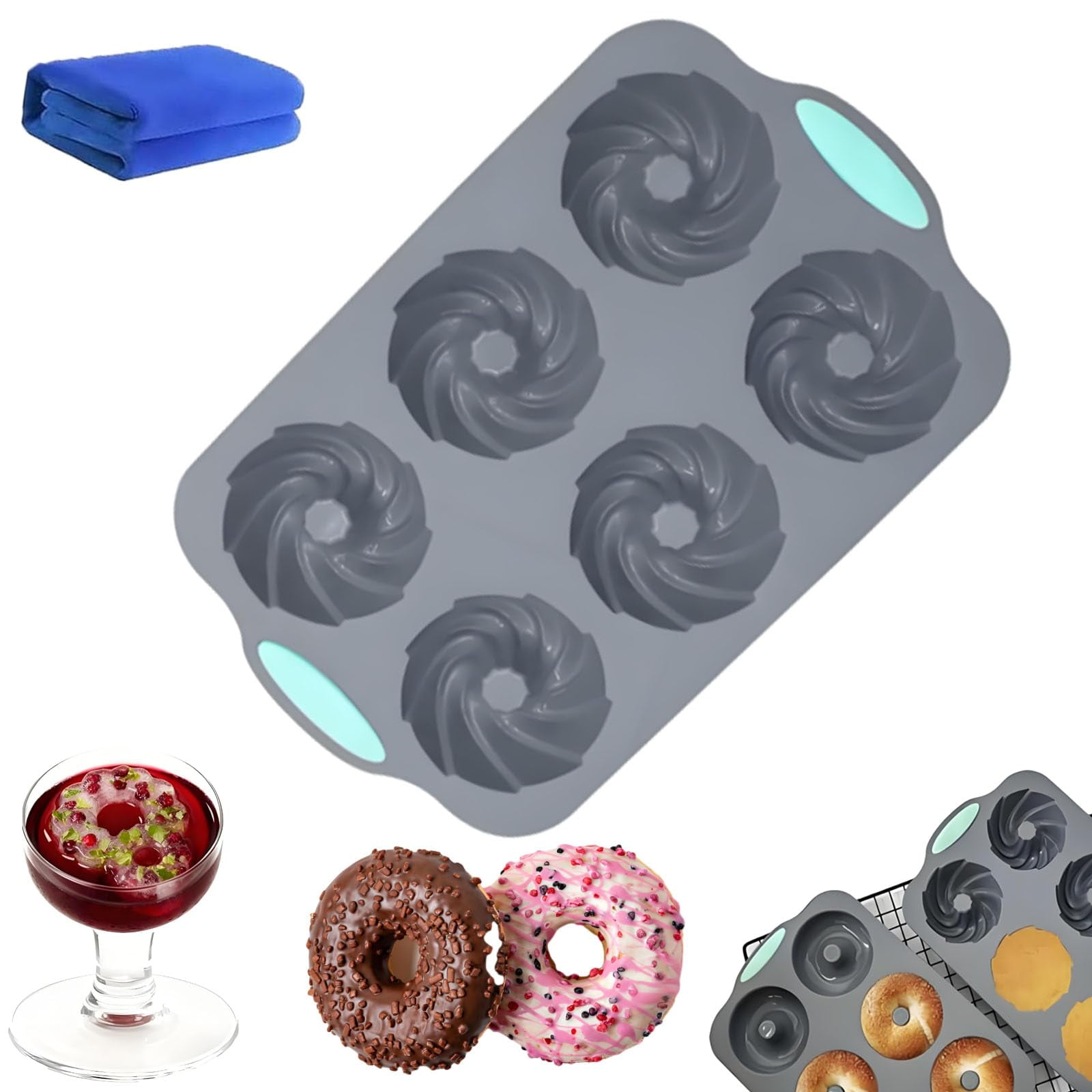 Wreath Ice Mold - Christmas Silicone Wreath Ice Cube Making Tray, 6 DIY ...