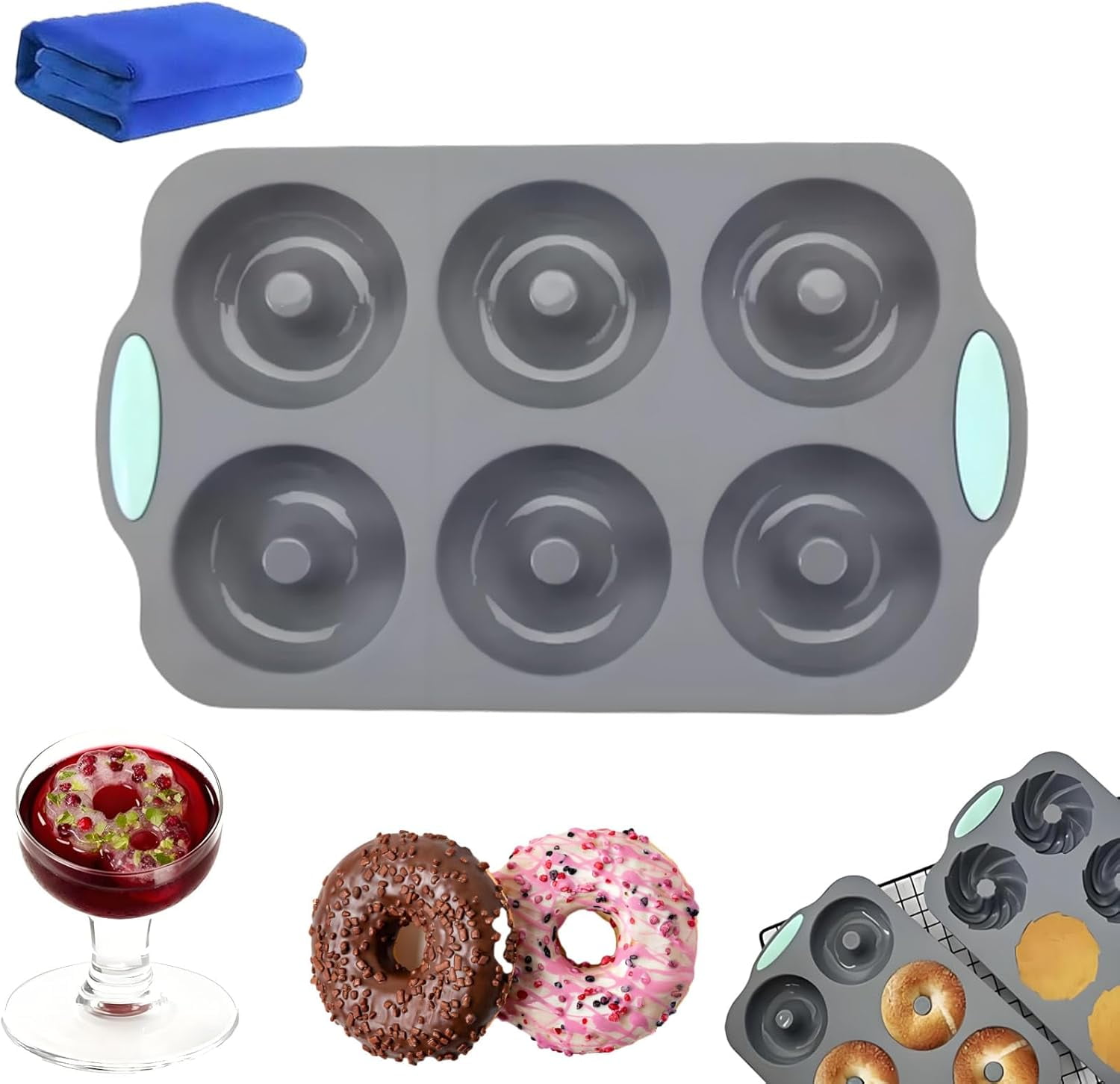 Wreath Ice Mold - Holiday Silicone Wreath Ice Cube Making Tray, 6 DIY ...