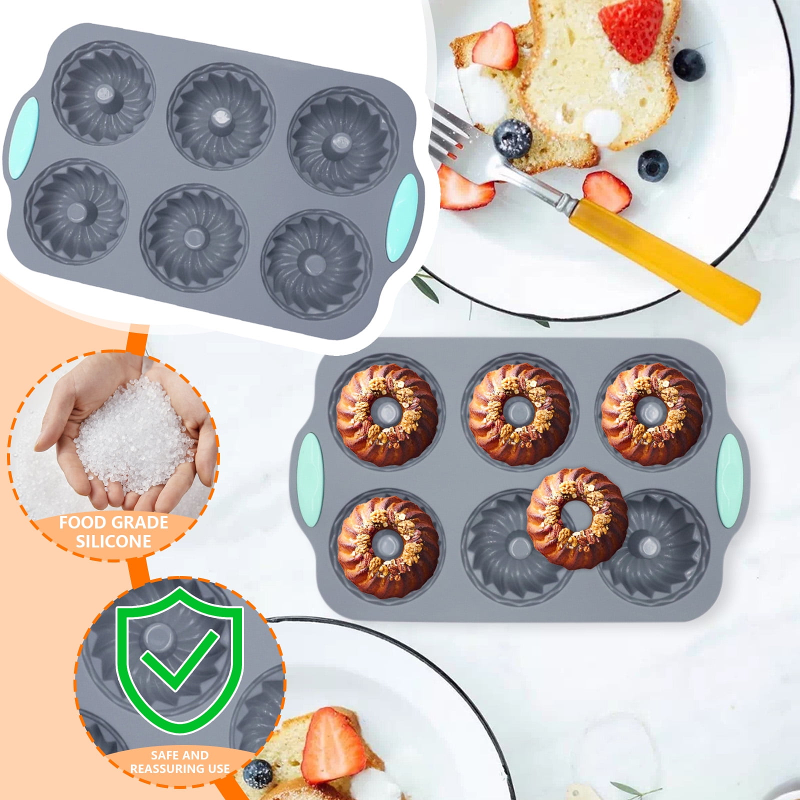 Wreath Ice Mold Silicone Christmas Wreath Ice Cube Tray and Snowflake ...