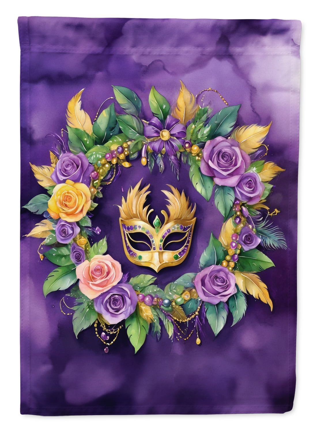 Wreath Mardi Gras House Flag 28 in x 40 in - Walmart Business Supplies