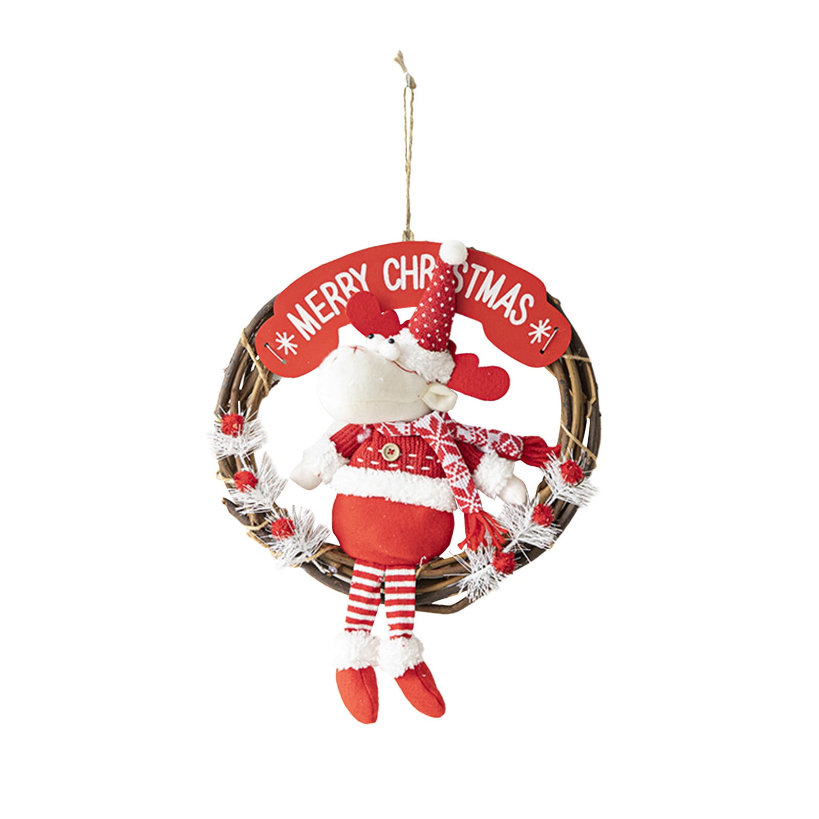 Wreath Standing Christmas Plush Figurine Decorations With Retractable ...