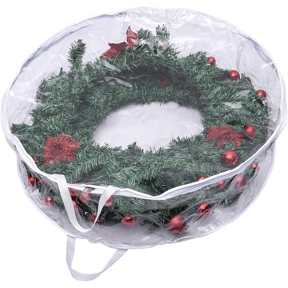Wreath Storage Bag 24in | Clear Everyday Stores Two 24Inch Wreaths ...