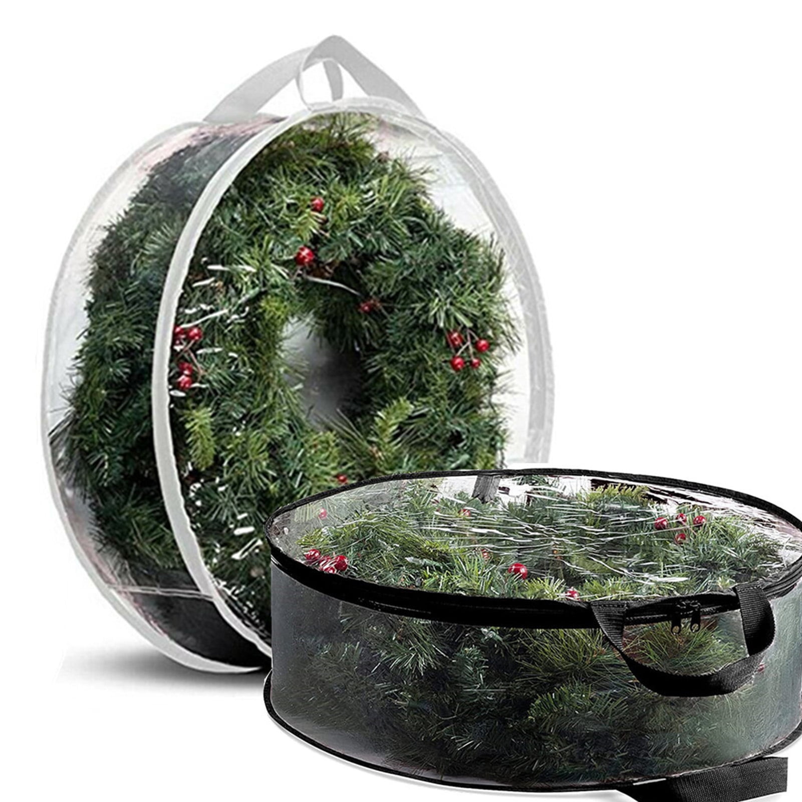 Wreath Storage Container, Christmas Clear Wreath Storage Bag - Plastic ...