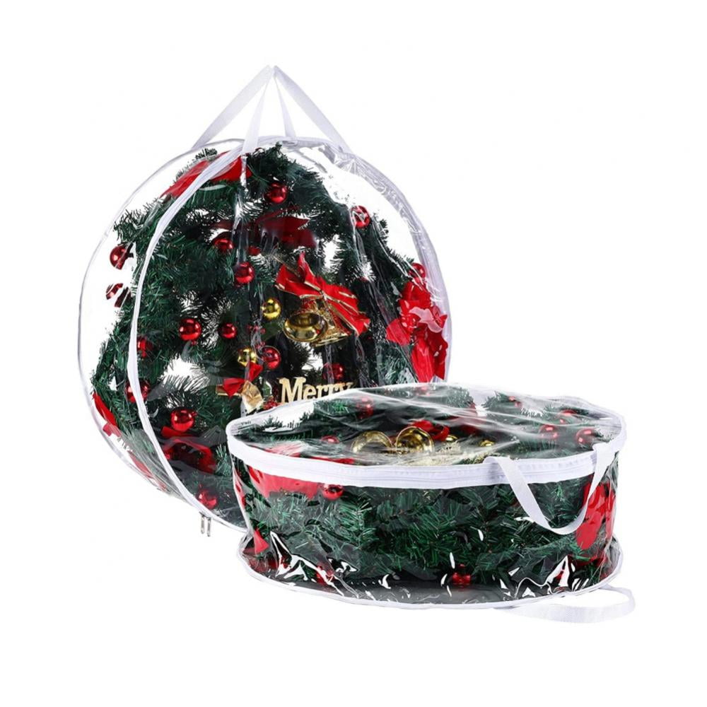 Wreath Storage Container Christmas Clear Xmas Wreath Storage Bag 24 ...