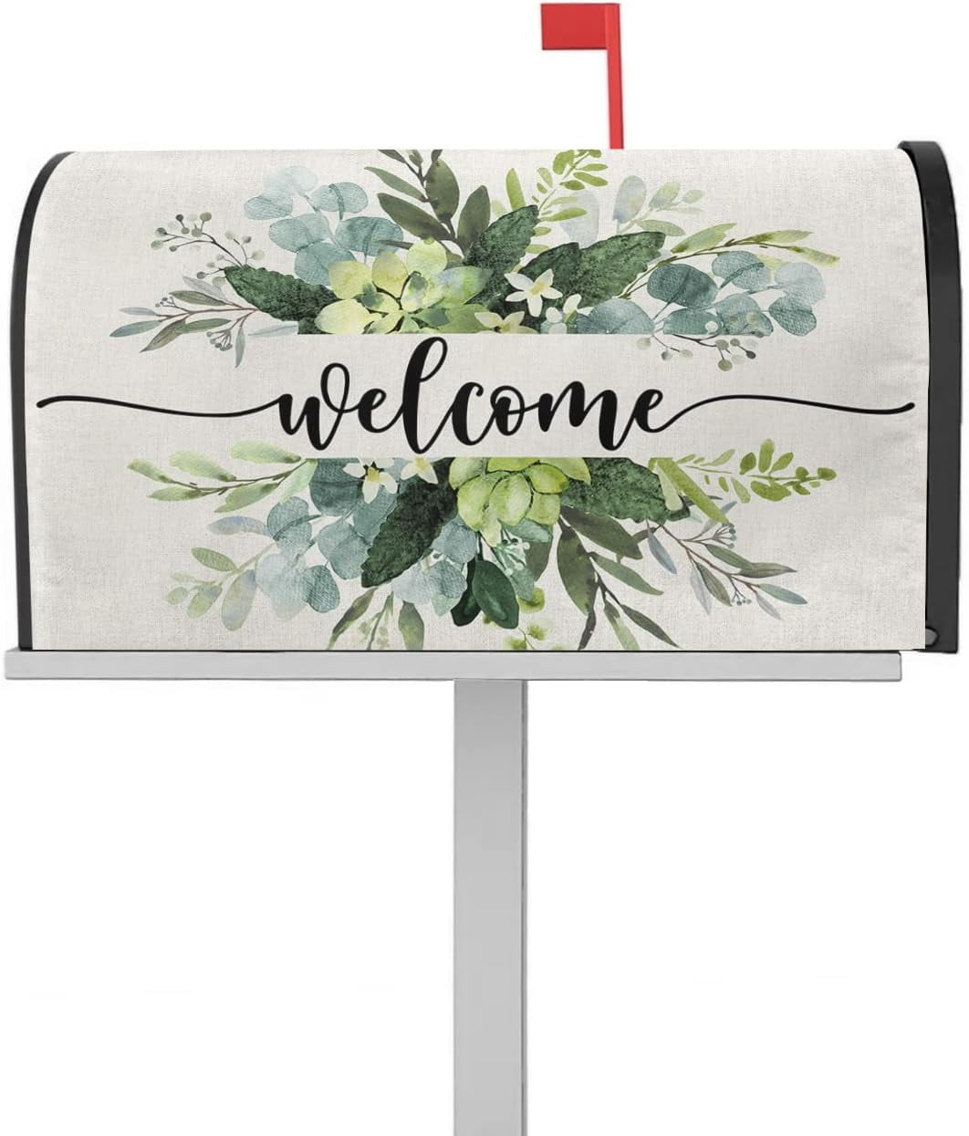 Wreath Welcome Mailbox Cover Magnetic Mailbox Wraps, Spring Summer ...