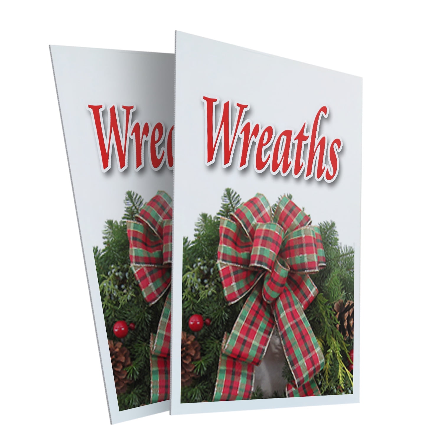 Wreaths (2-PACK) 24" x 36" Plastic Signs | Sign Insert 4mm Corrugated ...