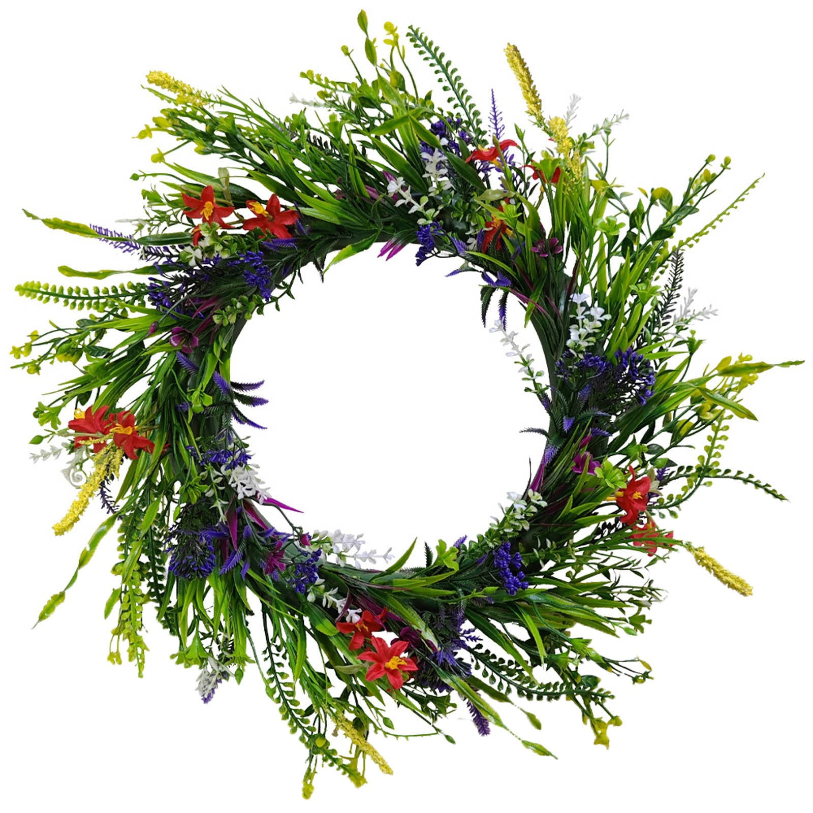 Wreaths for Front Door, Summer Wreath Decoration Faux Plastic Flower ...