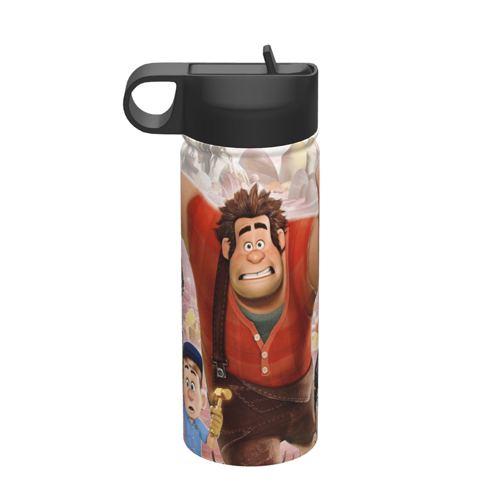 Wreck-It Ralph 18oz Insulated Water Bottle with Handle, Stainless Steel ...