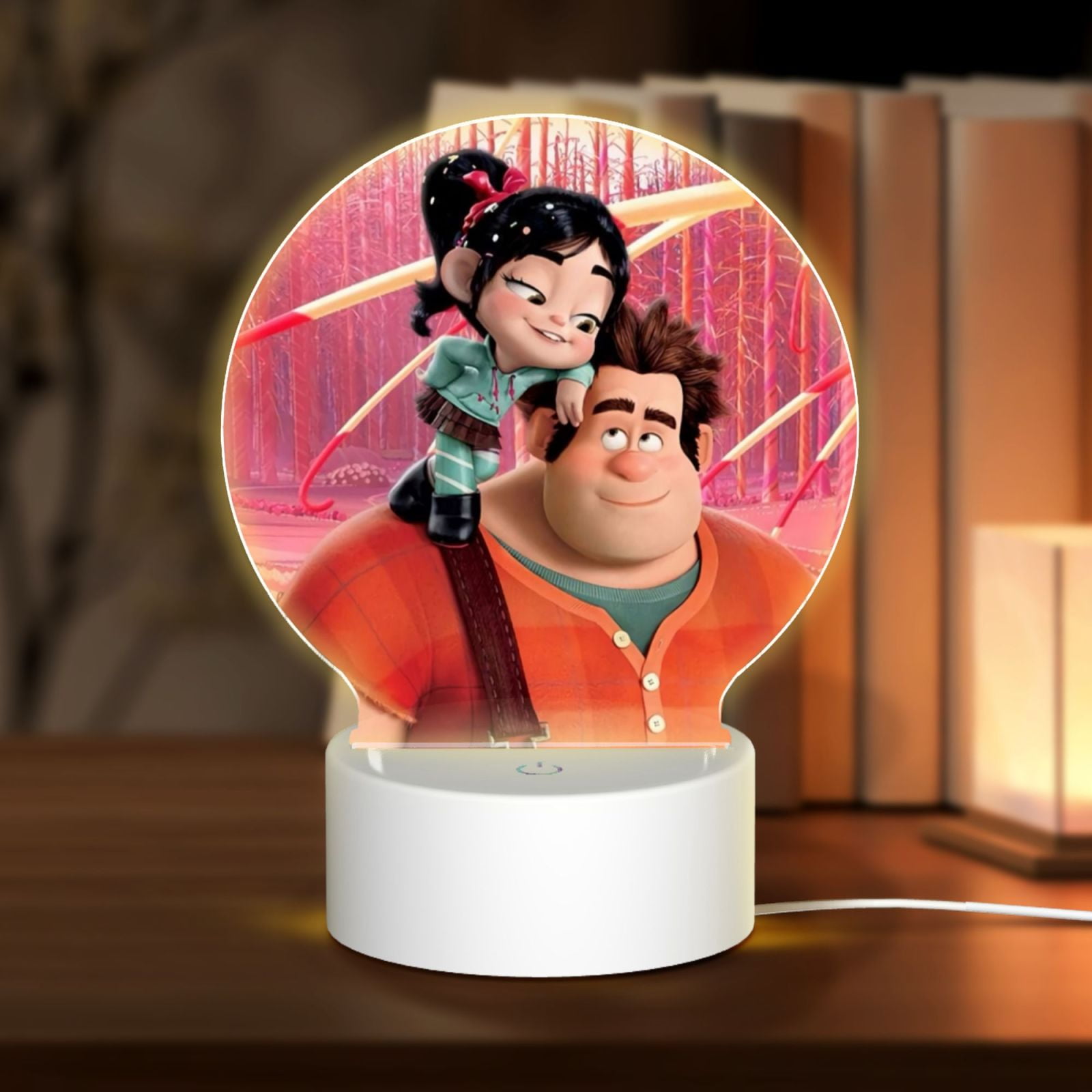 Wreck-It Ralph Anime Round Acrylic Night Light Is Suitable For Rooms ...