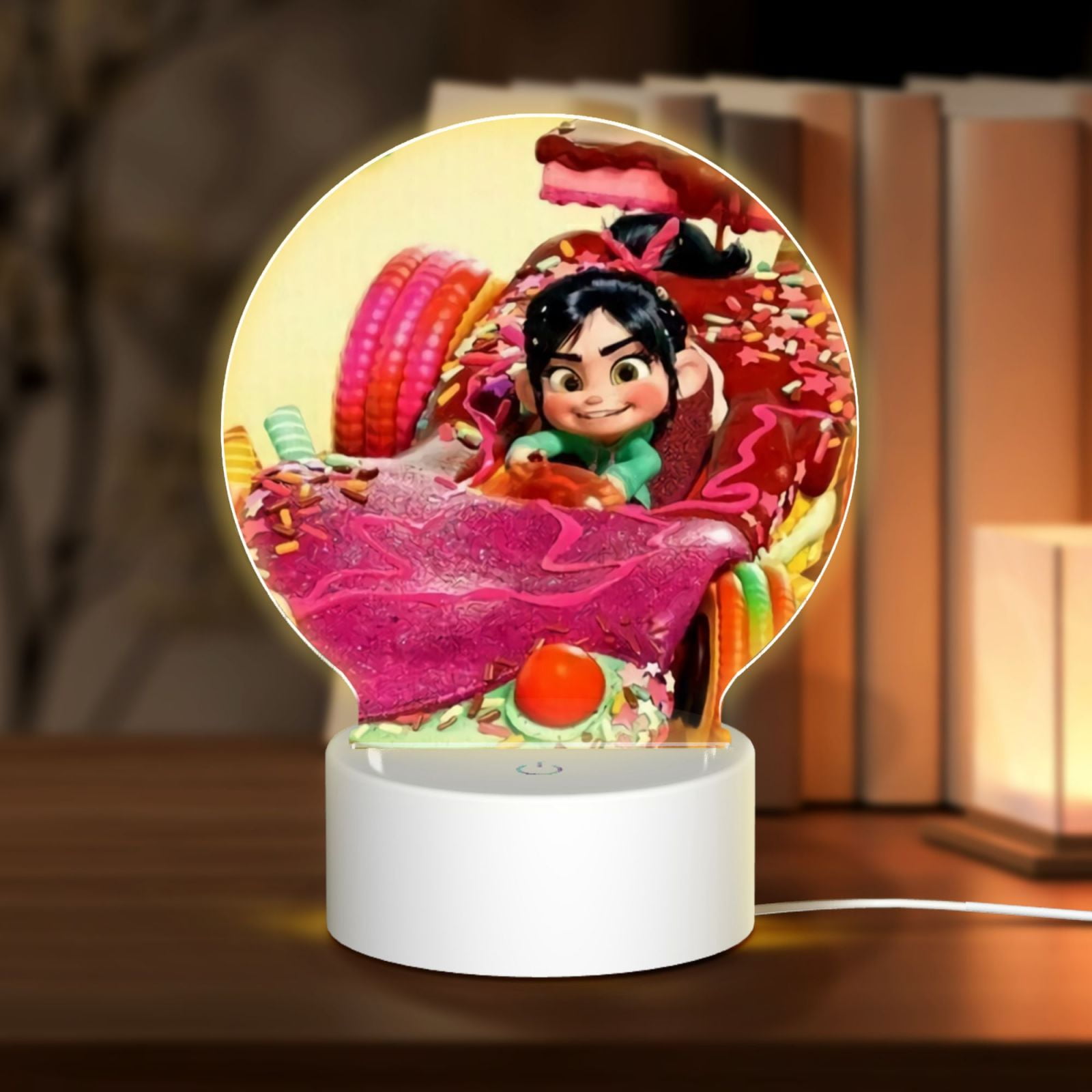Wreck-It Ralph Anime Round Acrylic Night Light Is Suitable For Rooms ...