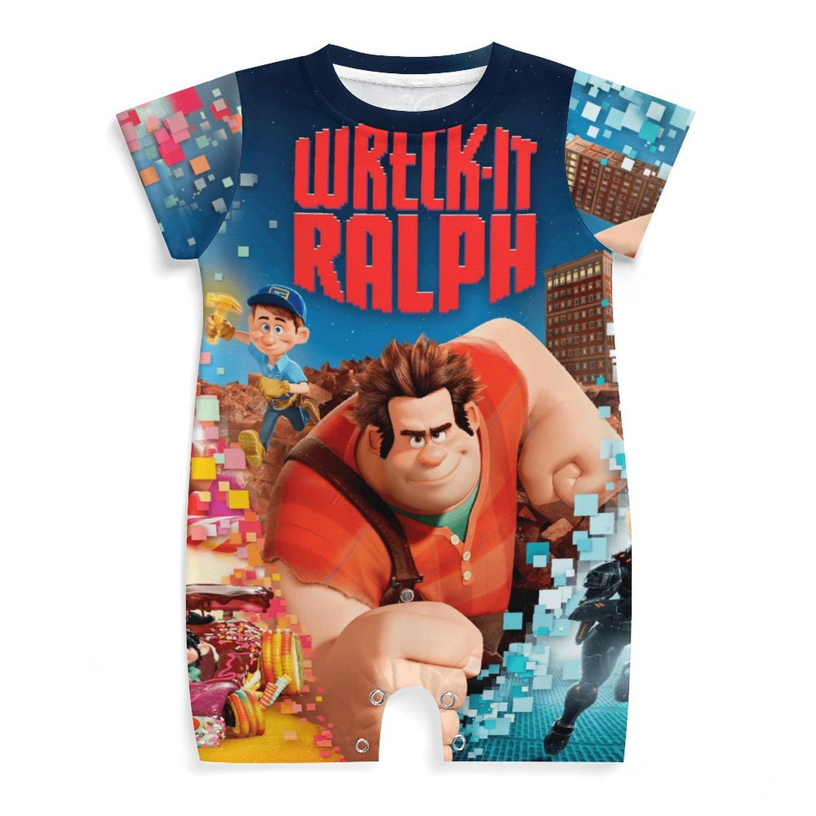 Wreck-It Ralph Baby Boy Girl Short Sleeve Romper Clothing Set Print Cartoon Baby Summer One ...