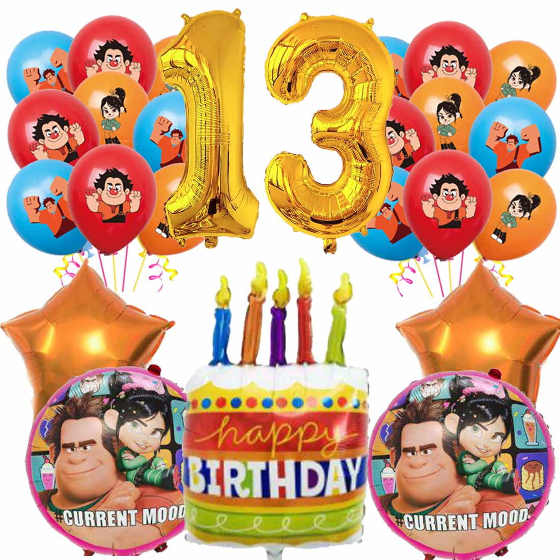 Wreck-It Ralph Balloons Party Supplies 13th Big Number Decorations ...