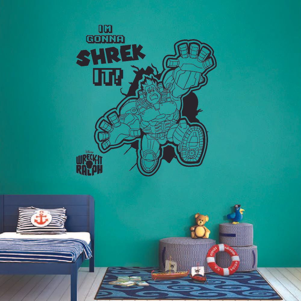 Wreck It Ralph Disney Movie I'm Gonna Shrek It Ralph Quote Vinyl Wall ...