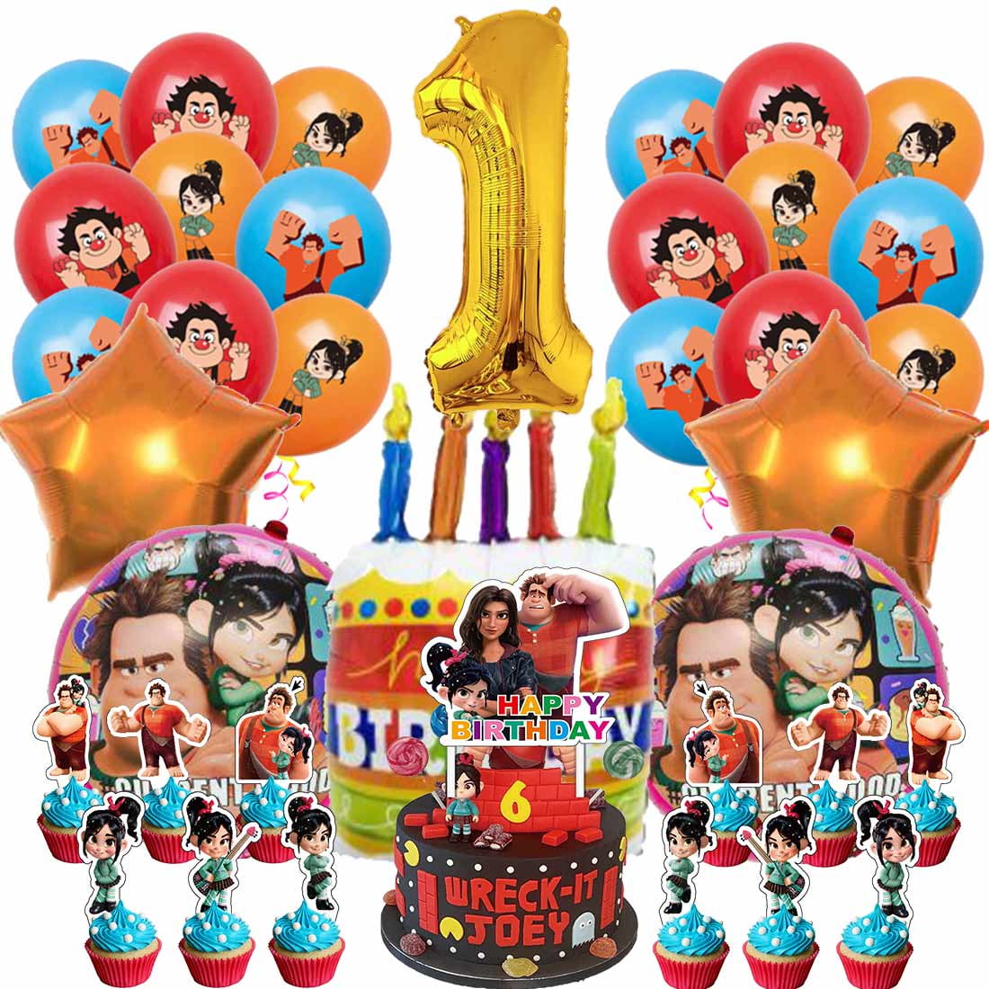 Wreck-It Ralph Party Supplies 1st Decor Kit Balloons Birthday Cake ...