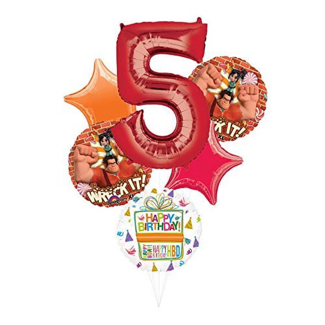 Wreck It Ralph Party Supplies 5th Birthday Balloon Bouquet Decorations ...