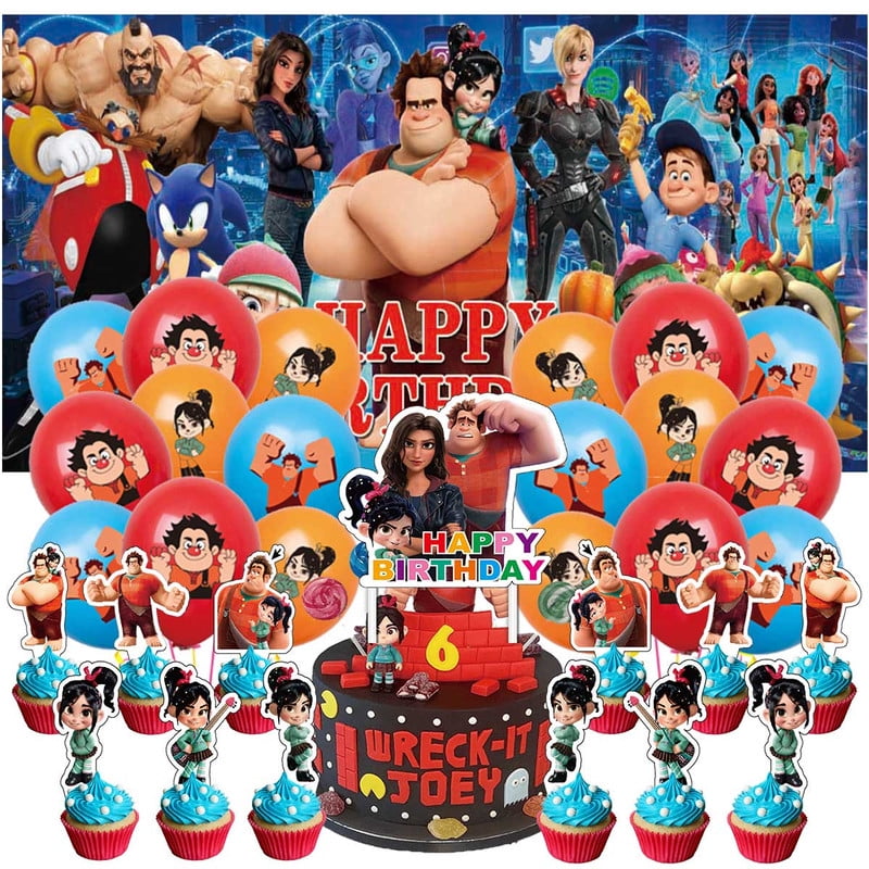 Wreck It Ralph Party Supplies Decor Kit Latex Balloons Birthday Cake ...