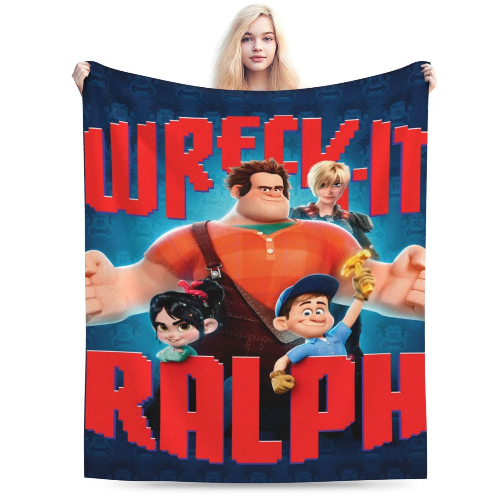 Wreck-It Ralph Throw Blanket Soft Lightweight Cozy Plush Flannel Bed ...