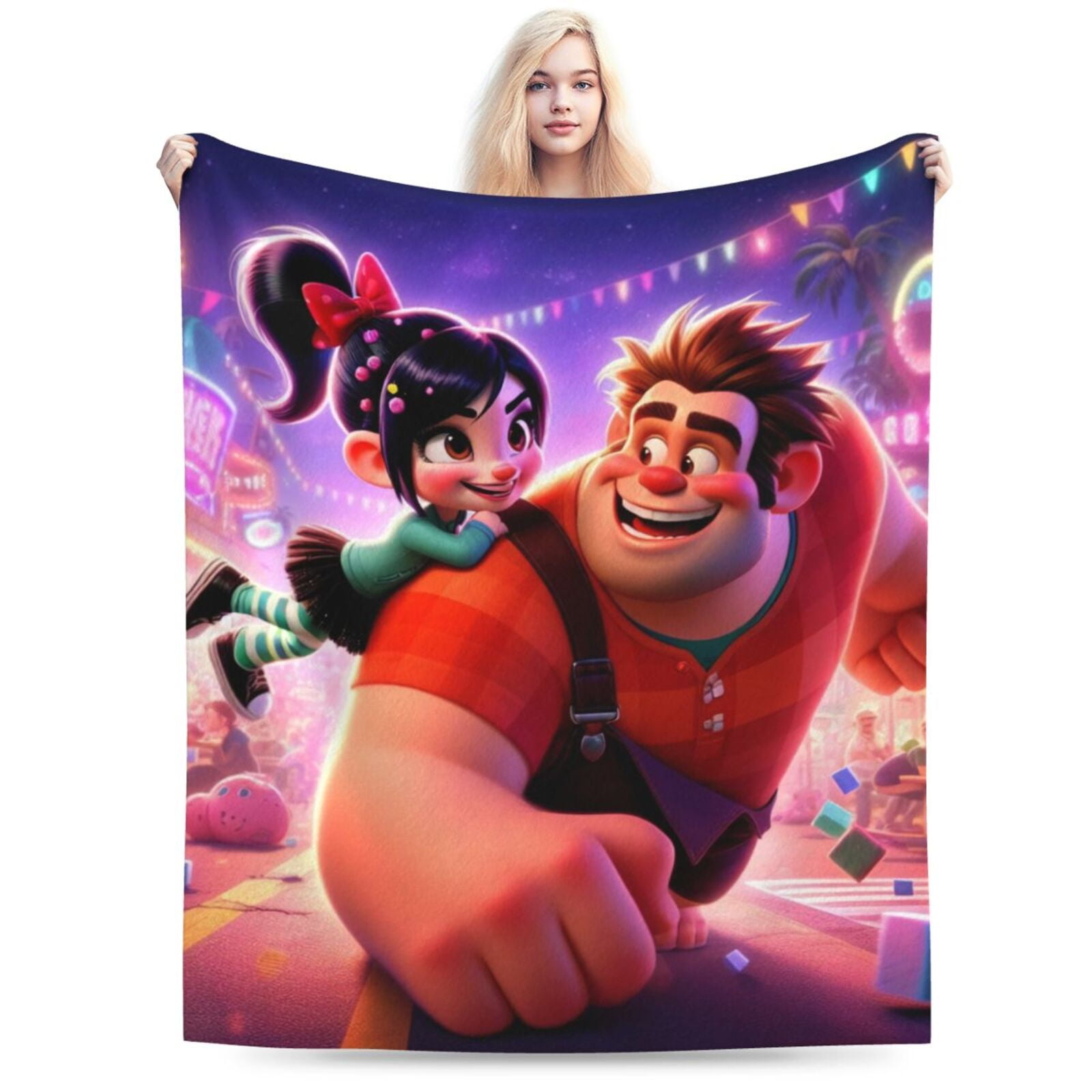 Wreck-It Ralph Throw Blanket Soft Lightweight Cozy Plush Flannel Bed ...