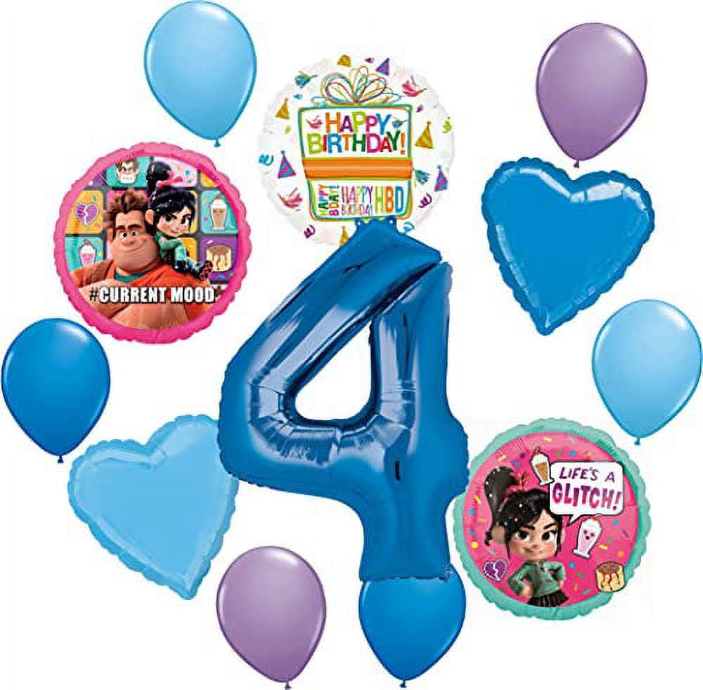 Wreck It Ralph and Vanellope Party Supplies 4th Birthday Balloon ...