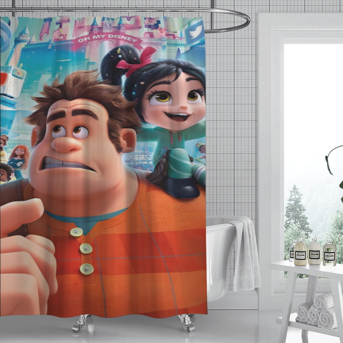 Wreck It Ralph shower curtain features a bold and iconic print ...