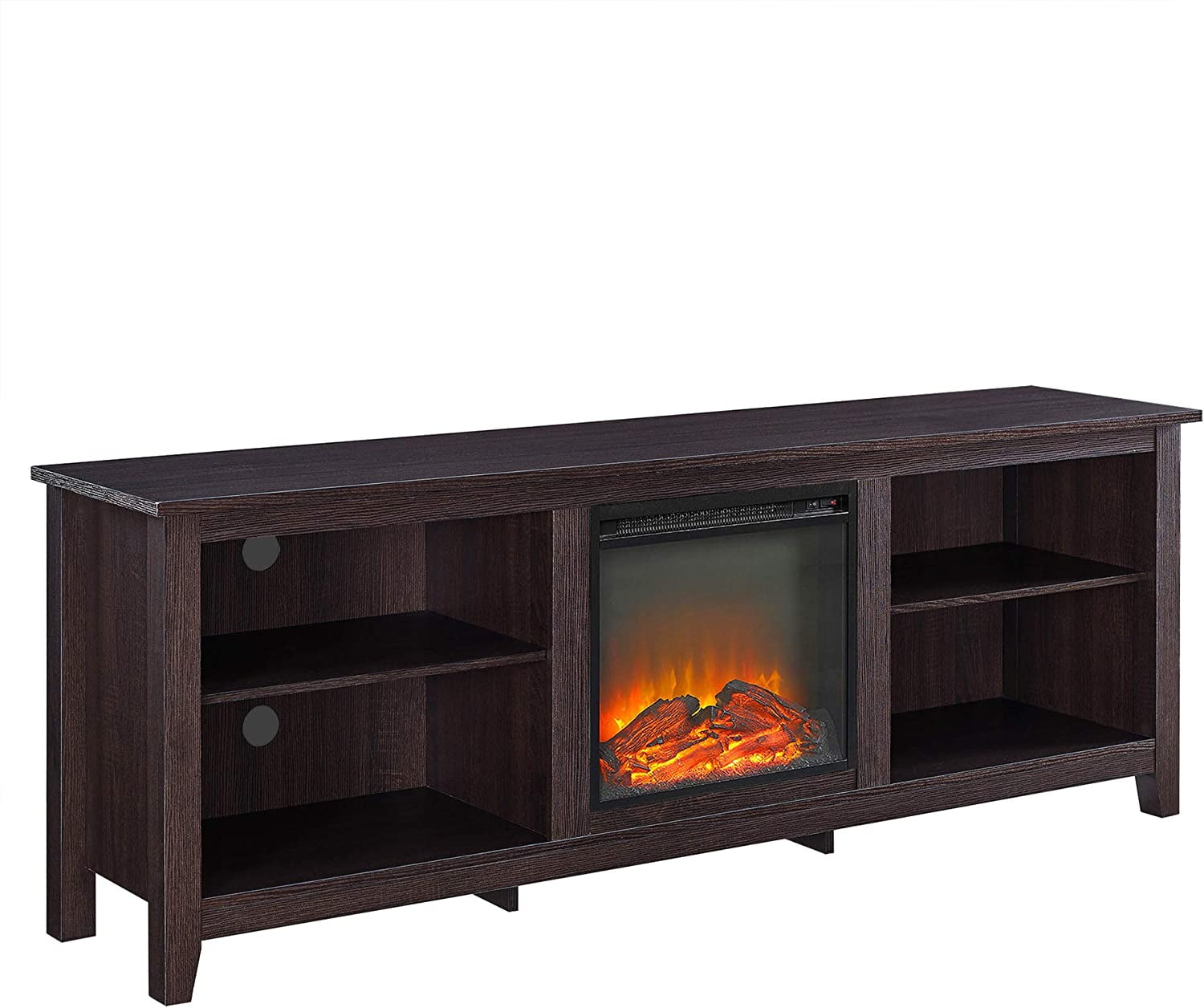 Wren Classic 4 Cubby Fireplace TV Stand for TVs up to 80 Inches 70 Inch Espresso - Walmart.com