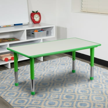 Adjustable Height Rectangular Plastic Activity Table, Green - Walmart.com