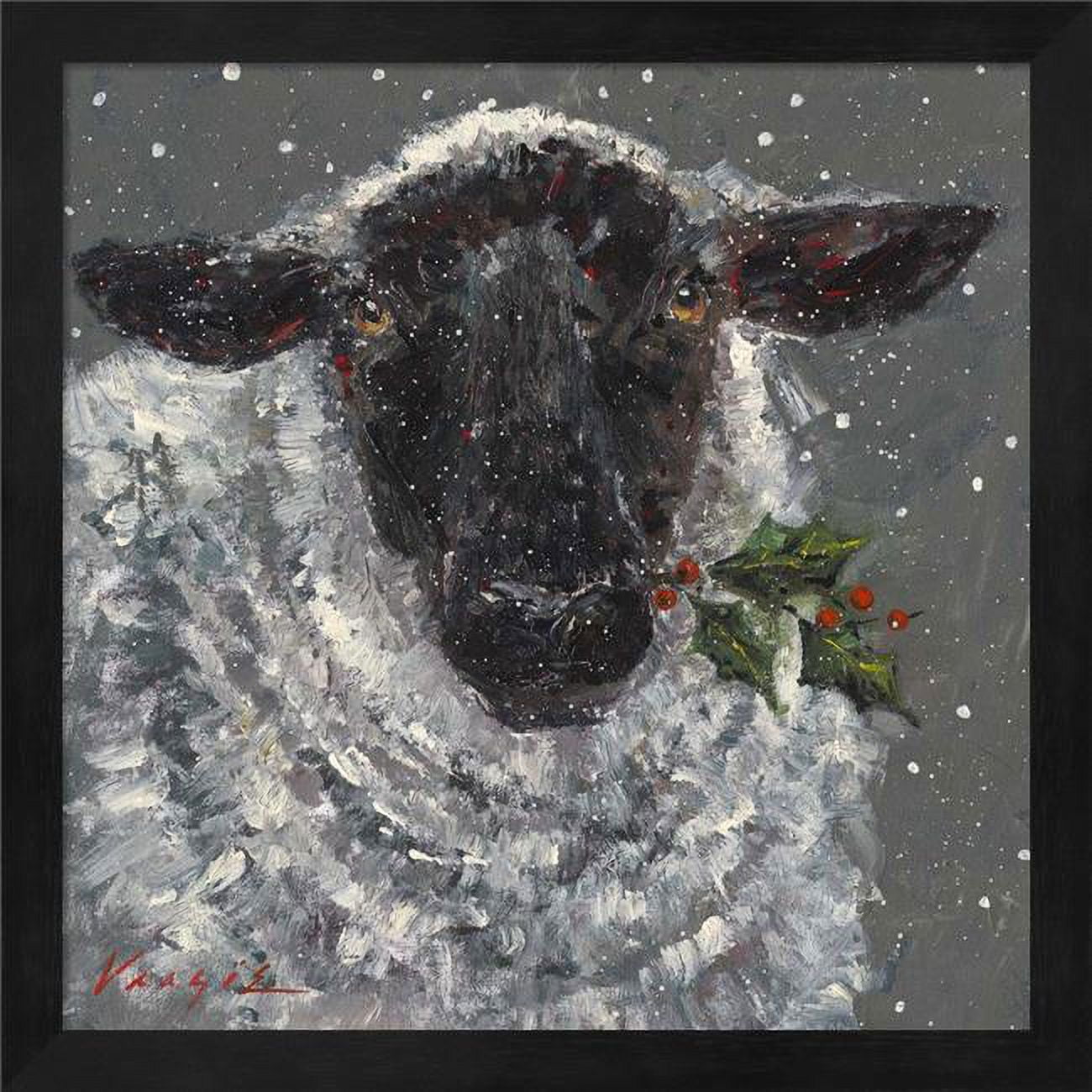 Wren the Christmas Sheep by Mary Miller Veazie, Framed Wall Art, 13.25W x 13.25H - Walmart.com