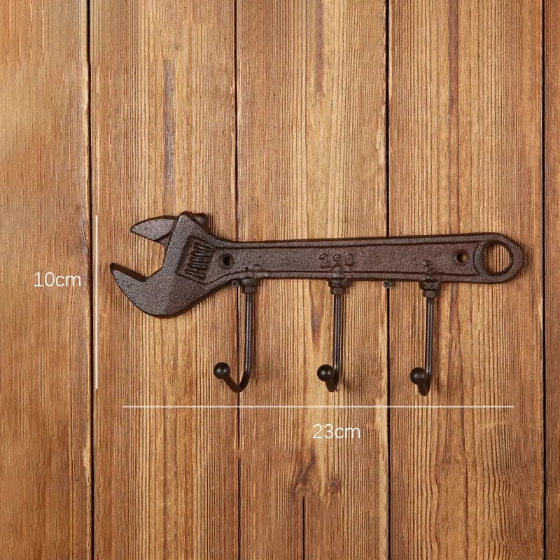 Wrench Metal Hook Retro Cast Iron Coat Hanger Bedroom Fitting Room ...