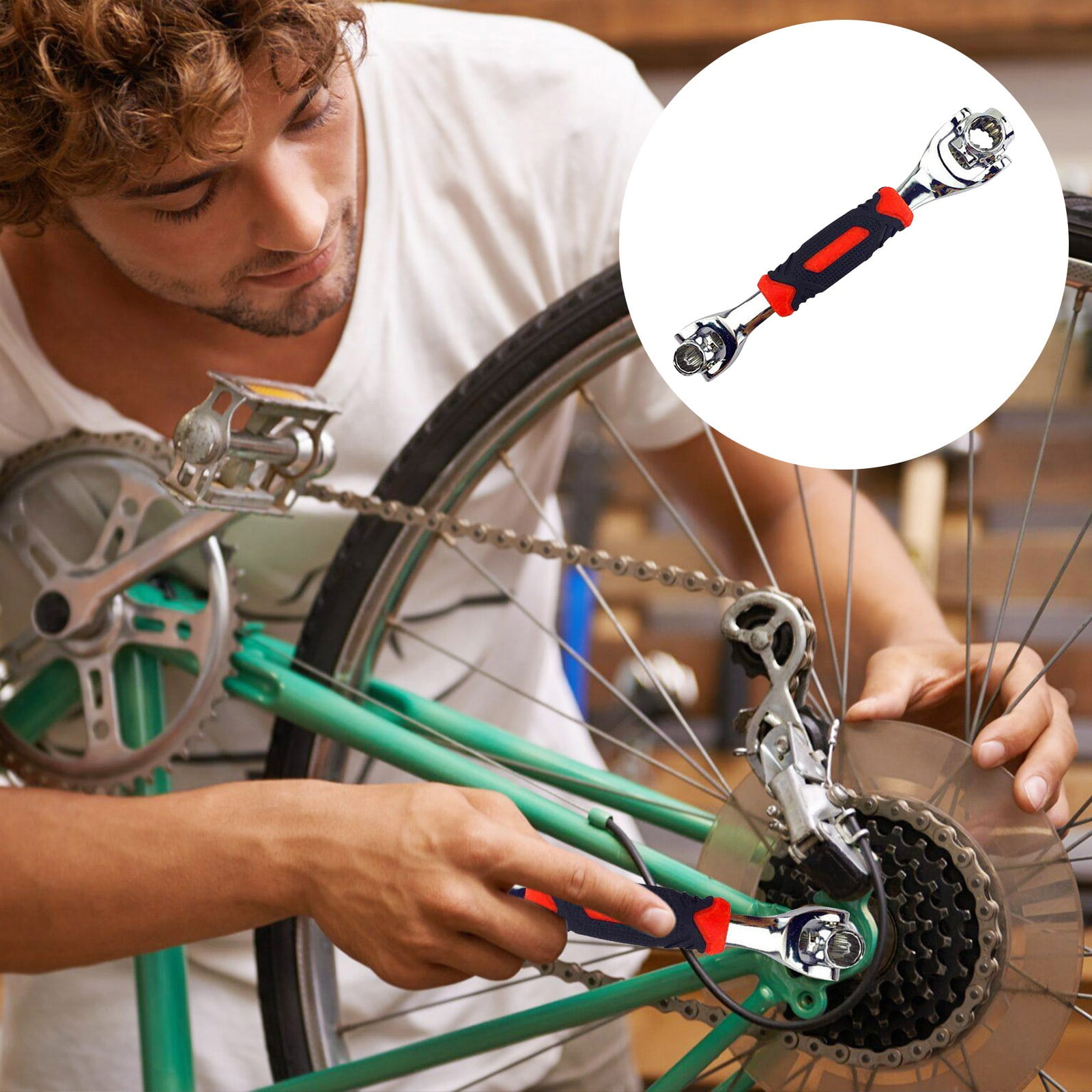 Wrench Multi-function Wrench Rotary Dog Wrench 48-in-1 Wrench, Red ...