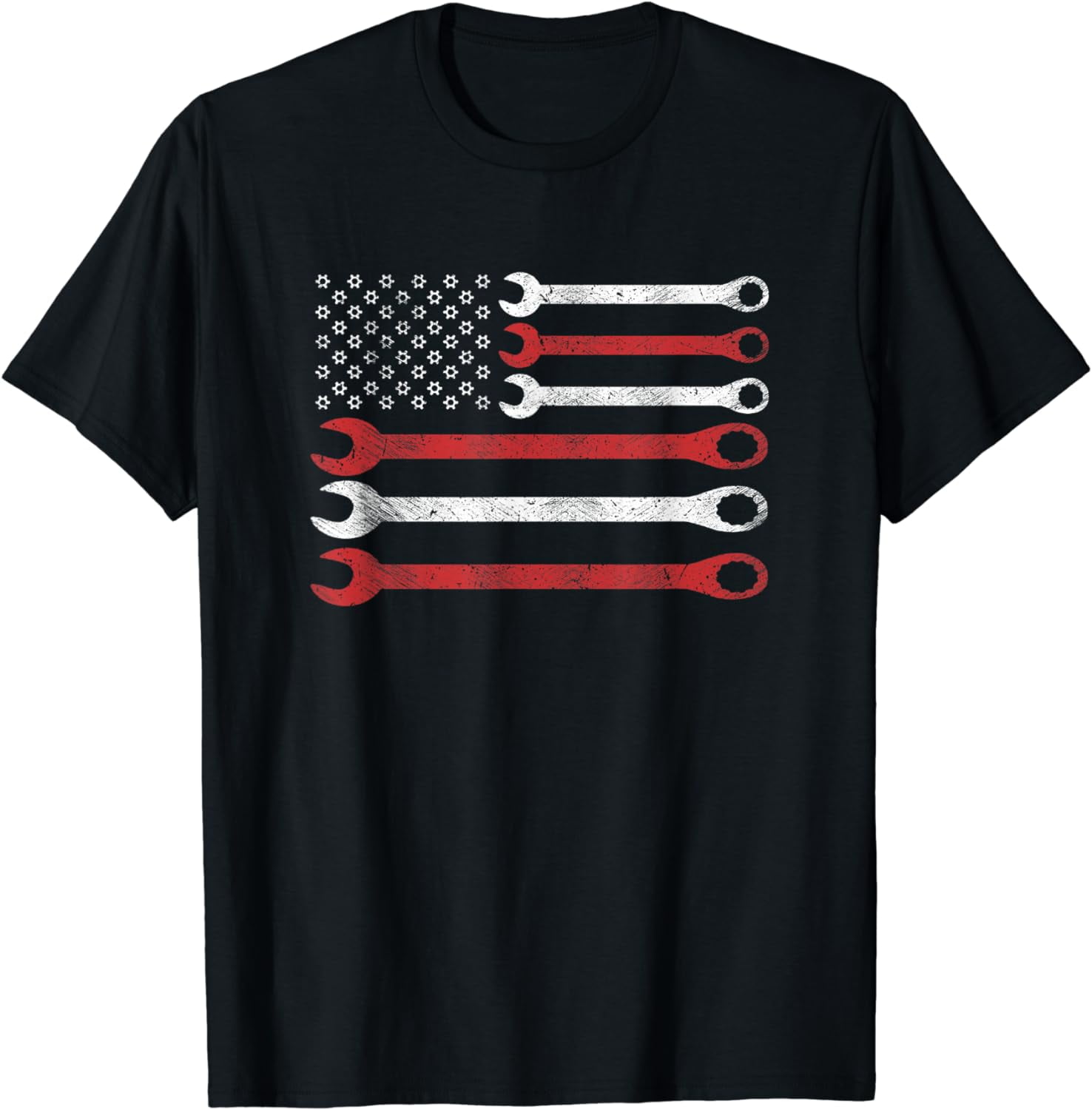 Wrench Nuts USA Flag Spanner Patriotic Mechanic Shirt T-Shirt - Walmart.com