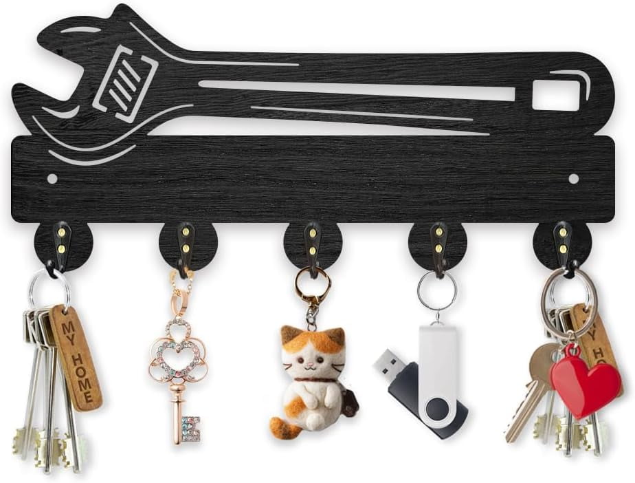 Wrench Spanner Wooden Key Hook Tool Vintage Key Rack Hooks for Wall 11. ...