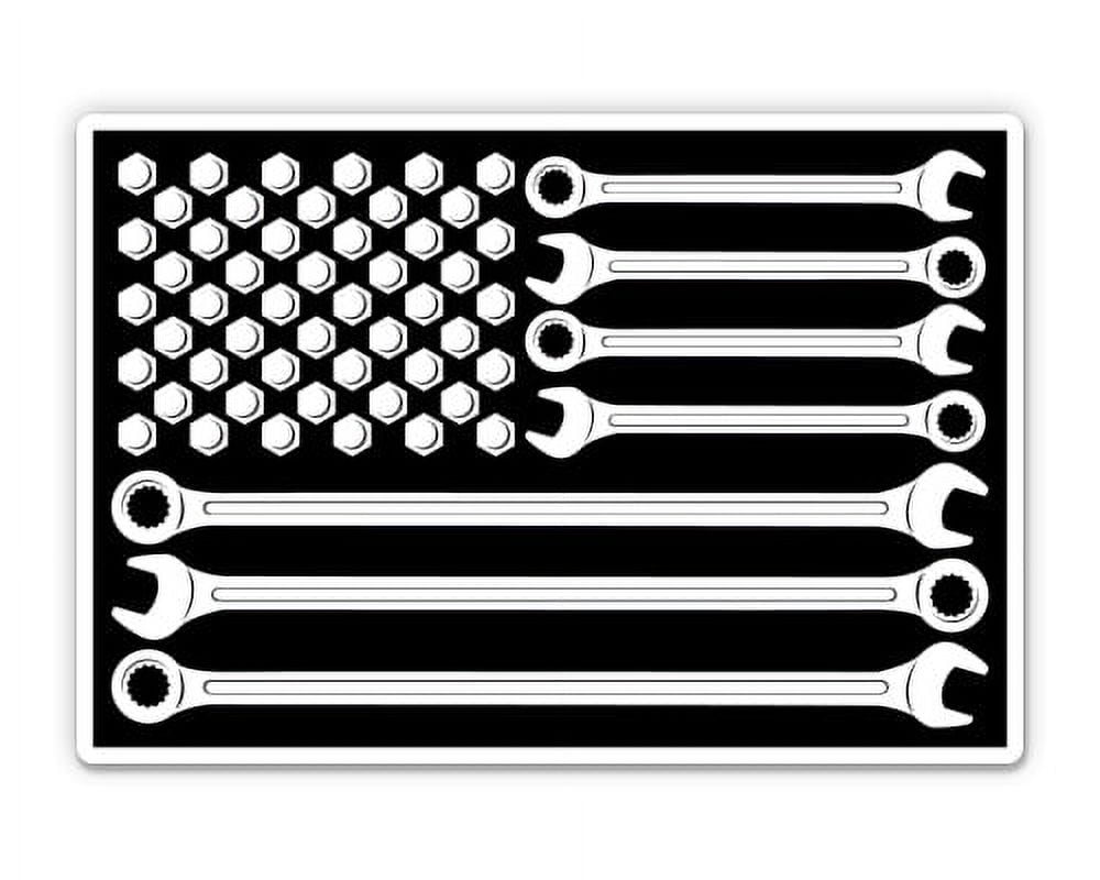 Wrenches And Bolts USA Flag Mechanic - 12" Vinyl Sticker Waterproof ...