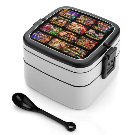 Wres-Tler-W,W-E Bento Box for Adults Double Layer Lunch Box with Spoon ...