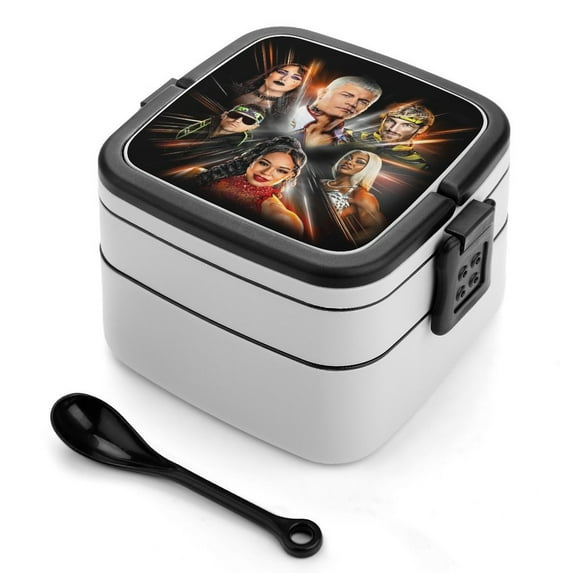 Wres-Tler-W,W-E Bento Box for Adults Double Layer Lunch Box with Spoon ...
