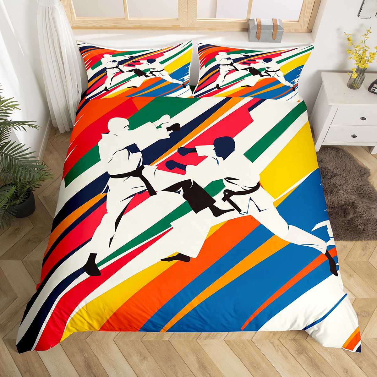 Wrestle Duvet Cover Set Martial Art Fight Comforter Cover,Fighting ...