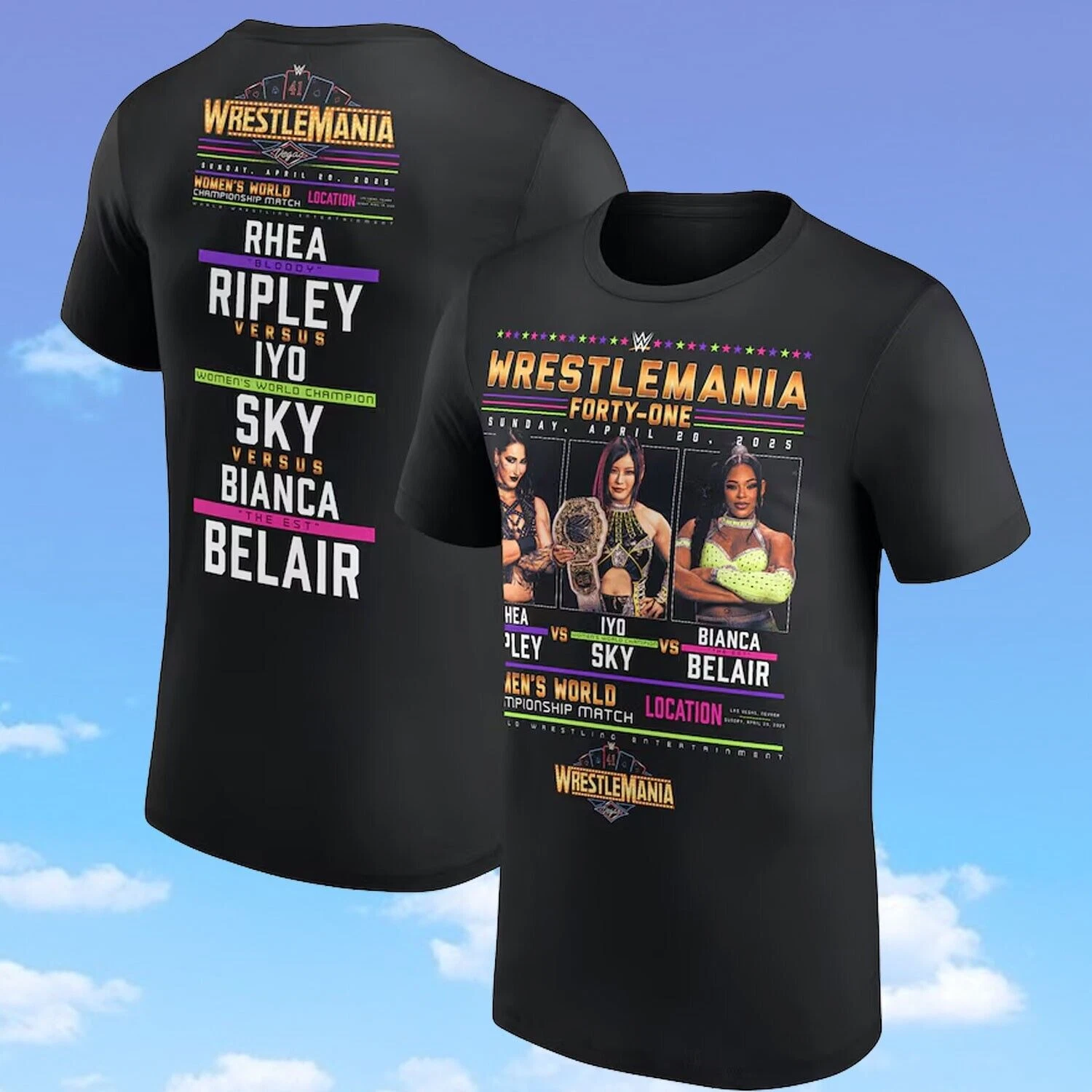 WrestleMania 41 IYO SKY Vs Bianca Belair Vs Rhea Ripley Match Tee S-XL ...