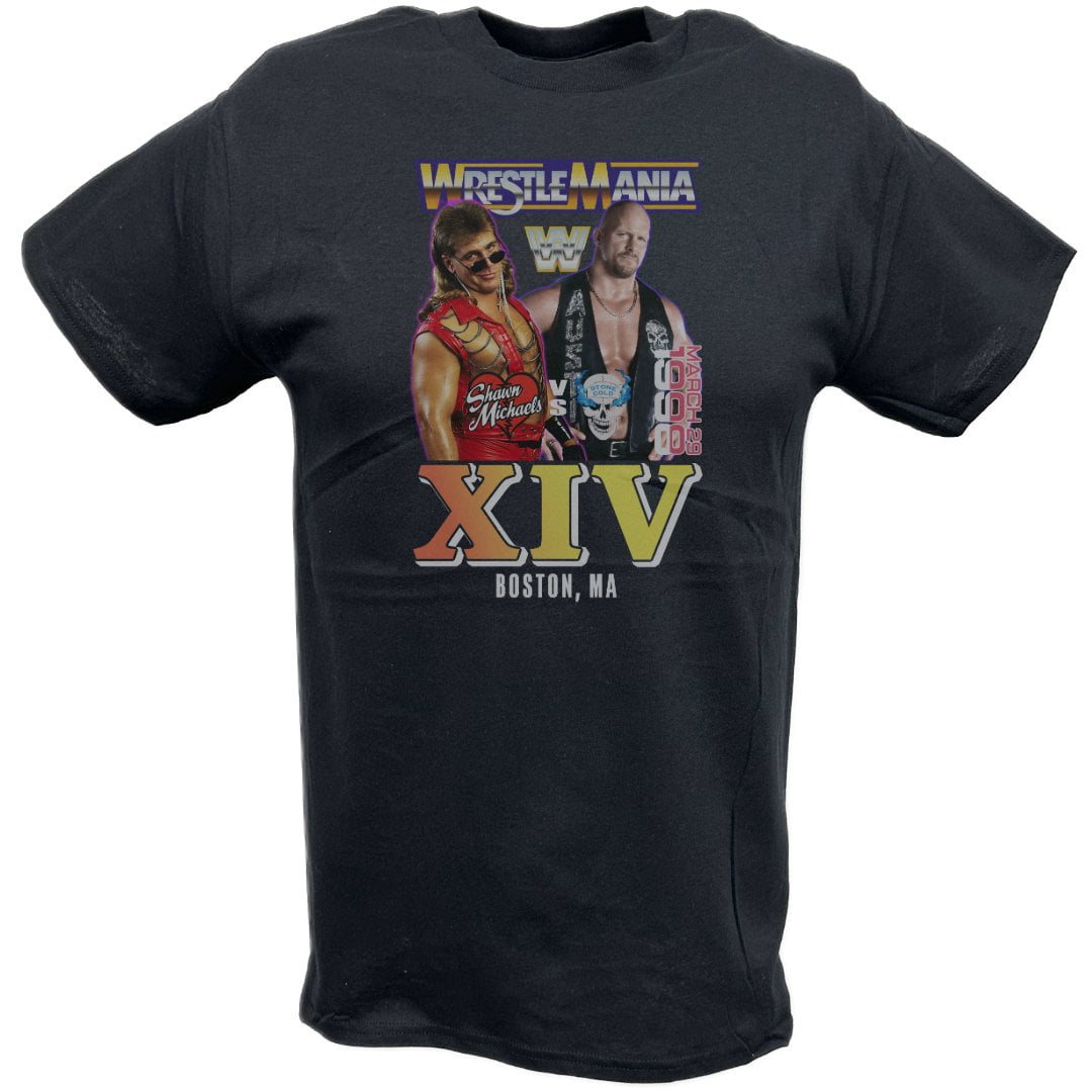 Wrestlemania 14 XIV Stone Cold Steve Austin Shawn Michaels Boston T ...